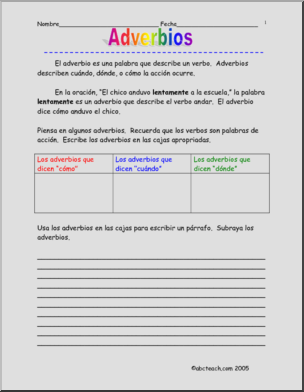 Spanish: Booklet Ch Words – Abcteach