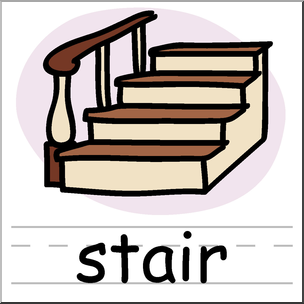 Clip Art: Basic Words: Stair Color Labeled – Abcteach