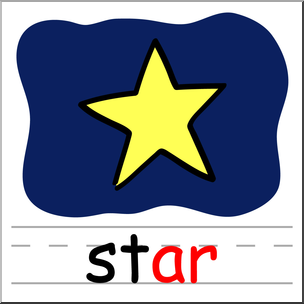 Clip Art: Basic Words: -ar Phonics: Star Color – Abcteach