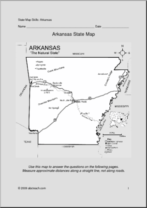 Map Skills: Arkansas (with map) – Abcteach