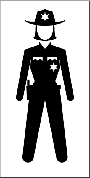Clip Art: People: State Trooper Female B&W – Abcteach