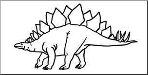 Clip Art: Stegosaurus B&W – Abcteach