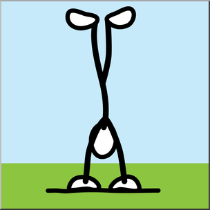 Clip Art: Stick Guy Gymnastics Handstand Color – Abcteach