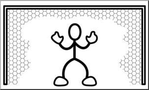 Clip Art: Stick Guy Football/Soccer Goalie B&W – Abcteach