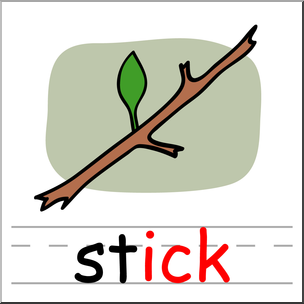 Clip Art: Basic Words: -ick Phonics: Stick Color – Abcteach