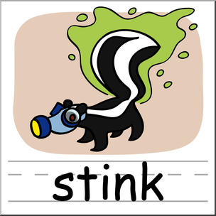 Clip Art: Basic Words: Stink Color Labeled – Abcteach