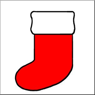 Clip Art: Stocking 1 Color – Abcteach