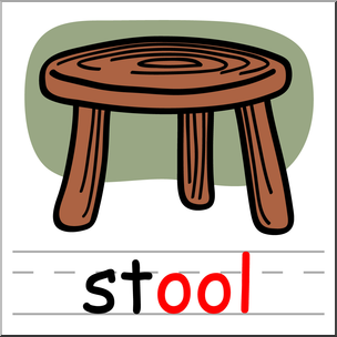 Clip Art: Basic Words: -ool Phonics: Stool Color – Abcteach