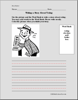Voting (primary) Color and Write Prompt – Abcteach