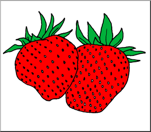 Clip Art: Fruit: Realistic Strawberries Color 1 – Abcteach