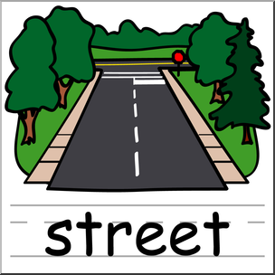 Clip Art: Basic Words: Street Color Labeled – Abcteach