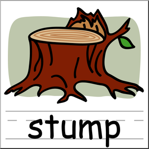 Clip Art: Basic Words: Stump Color Labeled – Abcteach