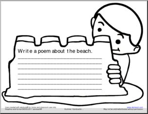 Sandcastle Shape: Write a beach poem (with lines) – Abcteach