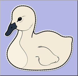 Clip Art: Baby Animals: Swan Cygnet Color 2 – Abcteach