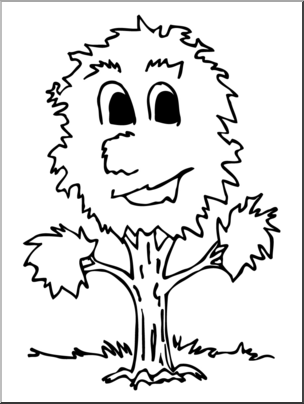 Clip Art: Talking Tree B&W – Abcteach