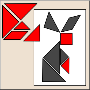 Clip Art: Classroom Manipulatives: Tangram Color – Abcteach
