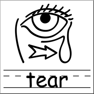 Clip Art: Basic Words: Tear 2 B&W Labeled – Abcteach