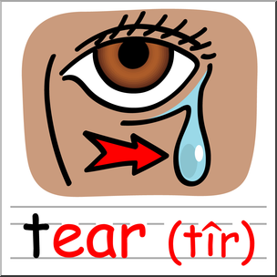 Clip Art: Basic Words: -ear Phonics: Tear 2 Color – Abcteach