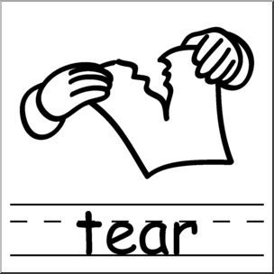 Clip Art: Basic Words: Tear 1 B&W Labeled – Abcteach