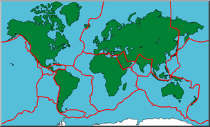 Clip Art: Tectonic Plates Color Blank – Abcteach