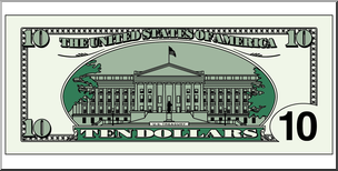 Clip Art: Five Dollar Bill Color – Abcteach