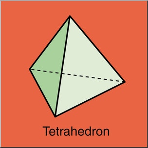 Clip Art: 3D Solids: Tetrahedron Color Labeled – Abcteach