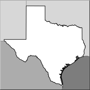 Clip Art: US State Maps: Texas Grayscale – Abcteach