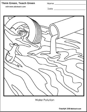 Coloring Page: Think Green – Deforestation – Abcteach