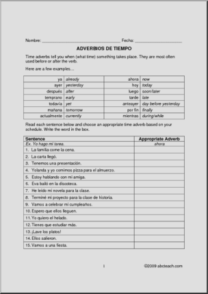 Adverbios/Adverbs – Abcteach