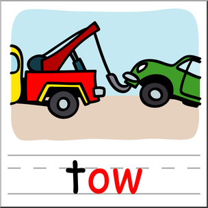 Clip Art: Basic Words: -ow Phonics: Tow Color – Abcteach