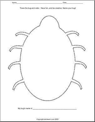 Trace and Color: Bug – Abcteach