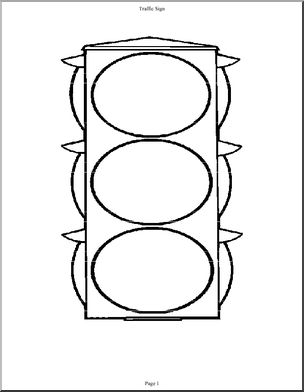 Coloring Page: Traffic Signal Sign – Abcteach