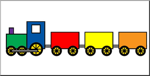 Clip Art: Counting Train Color 02 Unlabeled – Abcteach