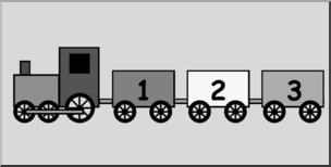 Clip Art: Counting Train Grayscale Labeled – Abcteach