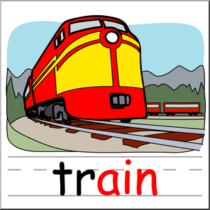 Clip Art: Basic Words: -ain Phonics: Train Color – Abcteach