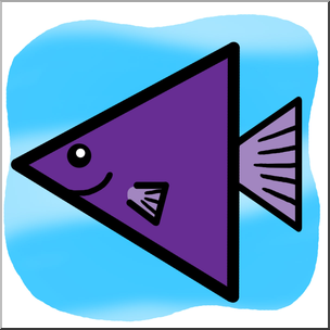 Clip Art: Basic Shapes: FIsh: Trianglefish Color – Abcteach
