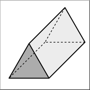 Clip Art: 3D Solids: Triangular Prism Color Labeled – Abcteach