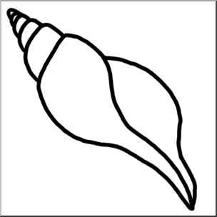 Clip Art: Seashells: Tulip Shell B&W – Abcteach