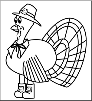 Clip Art: Thanksgiving Turkey B&W – Abcteach