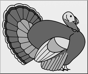 Clip Art: Turkey 2 Grayscale – Abcteach