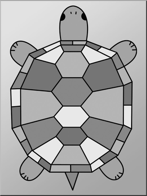 Clip Art: Cartoon Turtle 1 Grayscale – Abcteach