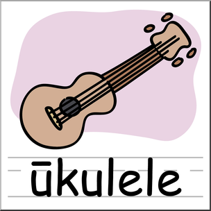Clip Art: Basic Words: Ukulele Color Labeled – Abcteach