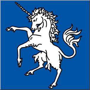 Clip Art: Heraldry: Heraldic Unicorn Color – Abcteach