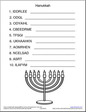 Sign: Hanukkah – Abcteach