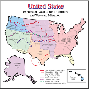 Clip Art: United States History: Exploration, Acquisition and Migration ...