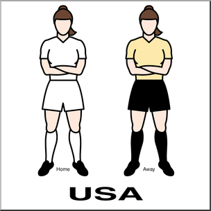 Clip Art: Women’s Uniforms: USA Color – Abcteach