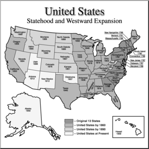 Clip Art: United States History: Statehood and Westward Expansion ...