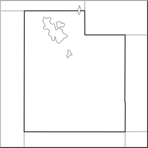 Clip Art: US State Maps: Utah B&W – Abcteach