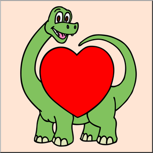Clip Art: Valentine Dinosaur Color – Abcteach