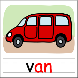 Clip Art: Basic Words: Van Color Labeled – Abcteach